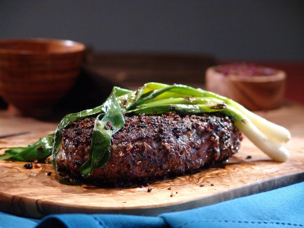 Sichuan Peppercorn Steak with Grilled Green Onions | Recipes - Roger ...